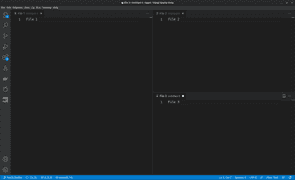Text editor VSCode with in-editor splits and tabs.